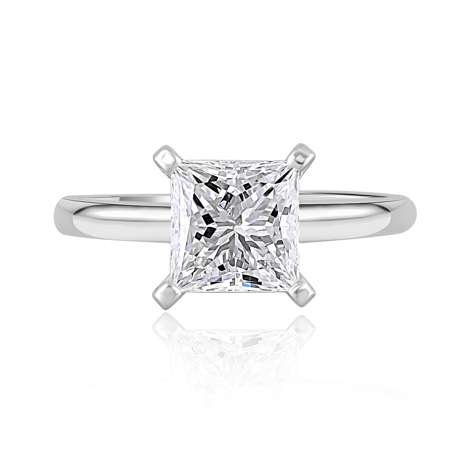 Lab Created Princess Cut Solitaire Diamond Ring in 18K Gold - Samsclub.com