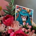 3drose, Cute Funny Selfish Blue Monster Eating Ice Cream Cone Abstract ...