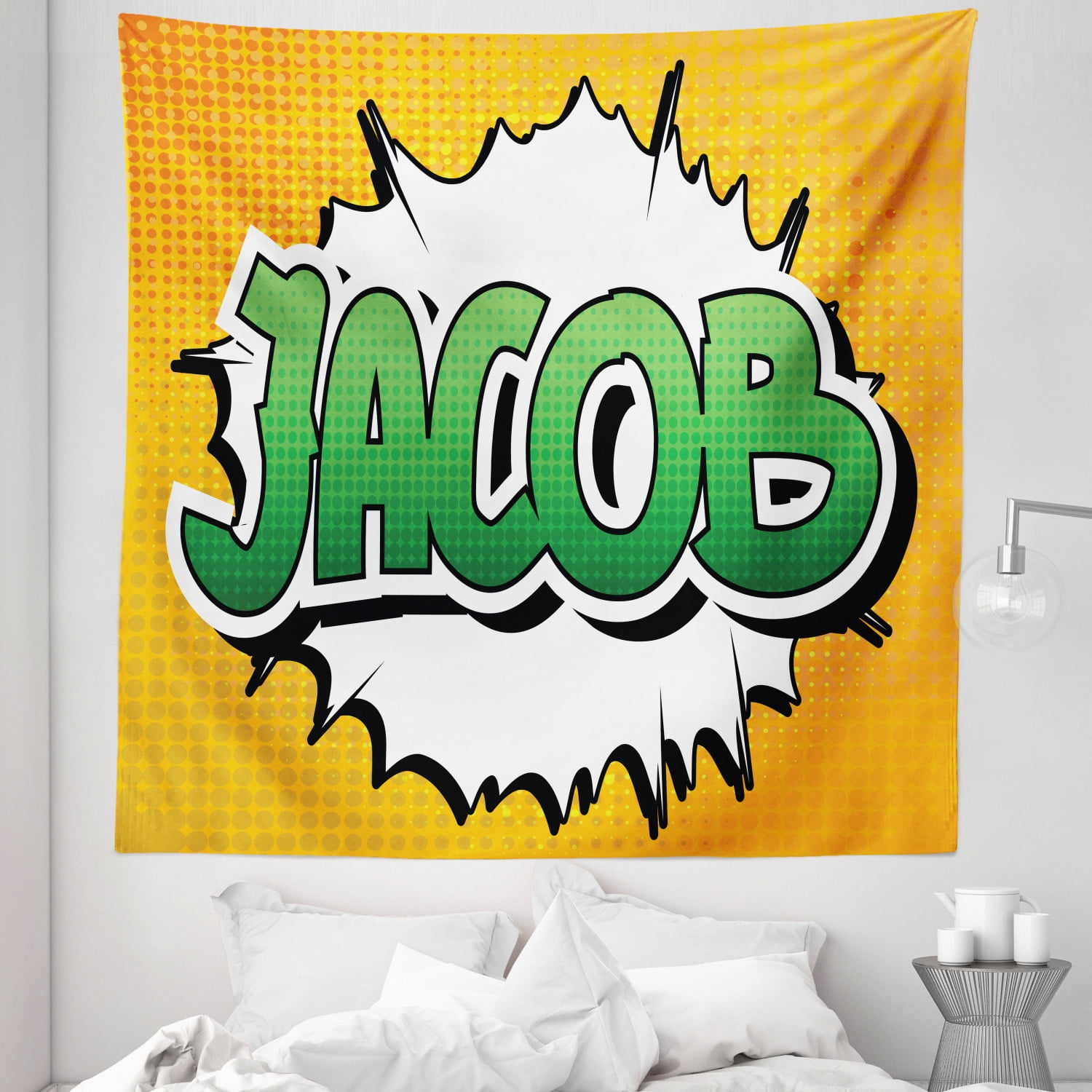 Jacob Tapestry, Personal Male Name in Green Shades on Comic Burst ...