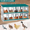 10 Compartment Chicken Nesting Box - Heavy Duty Metal Coop with Roll ...