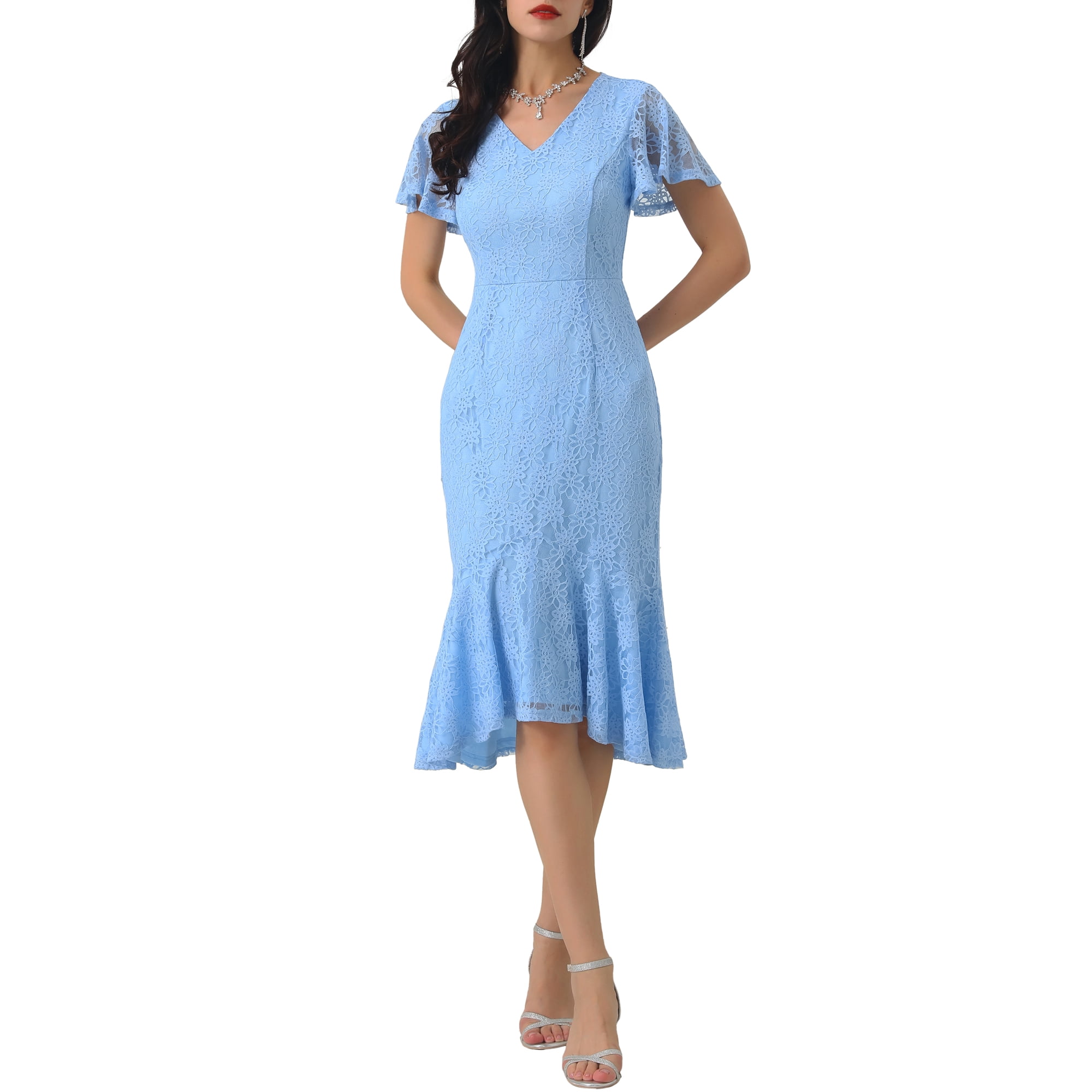 Click here for Inspire Chic Womens Lace Floral Dresses Fishtail F... prices