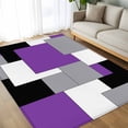 5x8 Area Rugs, Purple Grey Black Geometric Non-Skid Rubber Backing ...