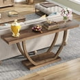 Tribesigns 63 inch Rustic Wooden Console Table, Narrow 2-Tier Storage ...