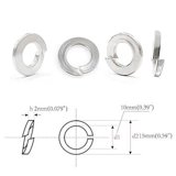 FASTENER TREE M10 Split Lock Washers, 304 Stainless Steel Spring Lock ...