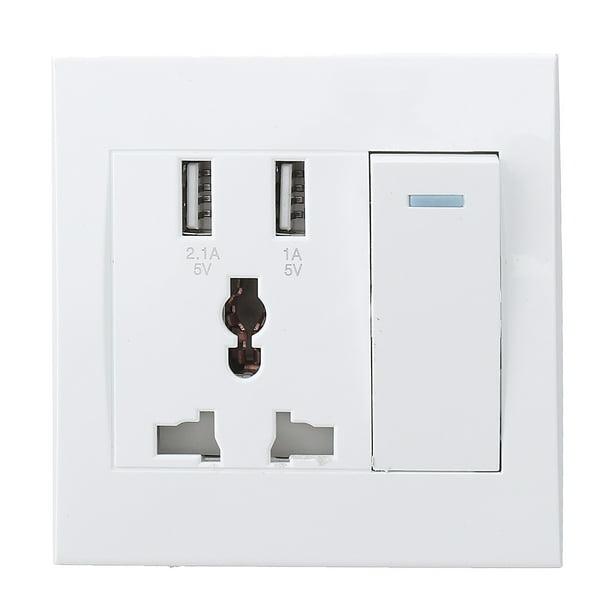 10A Dual USB Plug Wall Power Socket AC DC Charger Switch Outlet Adapter ...