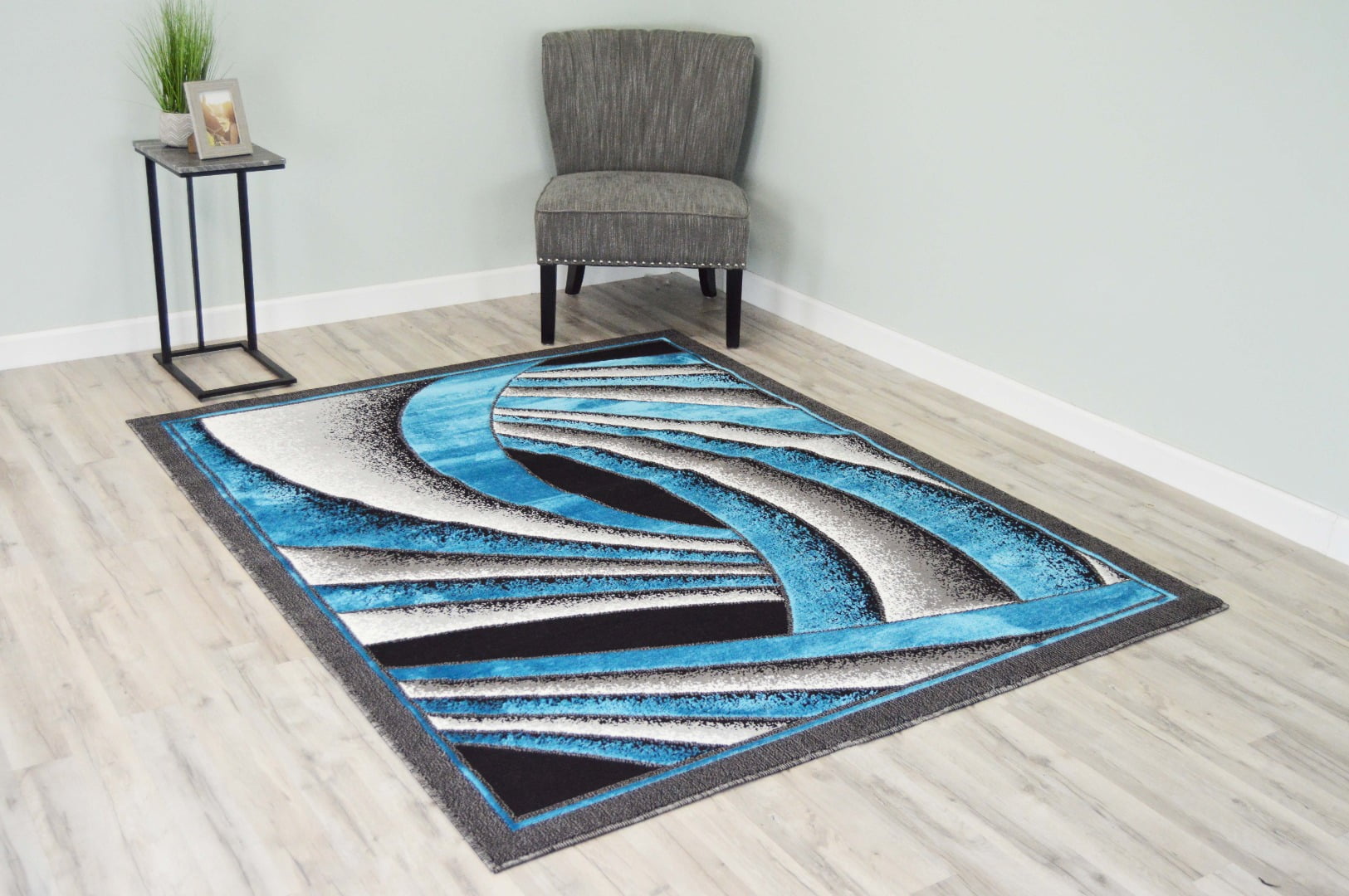Luna Polyester Modern Wave Contemporary Abstract Area Rug Design 1317 ...