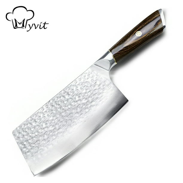 Cleaver Knife, Ultra Sharp Kitchen Meat Cleaver 7 Inch, High Carbon ...