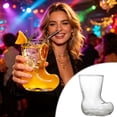 Boot Shaped Glass Mug Noveltys Cowboy Boot Cup Clear Glass Beer Steins ...