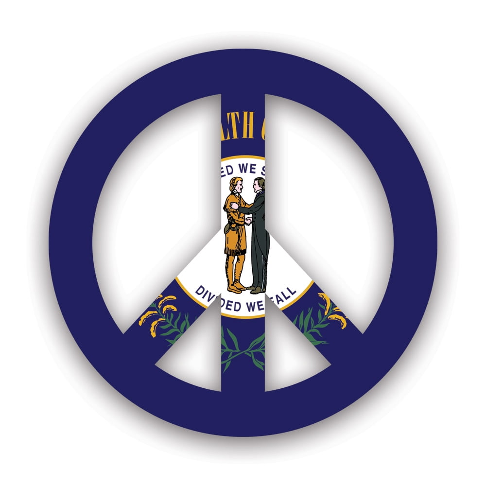 Kentucky Flag Peace Symbol Sticker Decal - Self Adhesive Vinyl ...