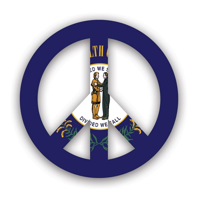 Kentucky Flag Peace Symbol Sticker Decal - Self Adhesive Vinyl ...