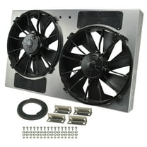 DERALE 16927 High Output Dual 13 In. Electric Rad Fan Steel Shroud Kit ...