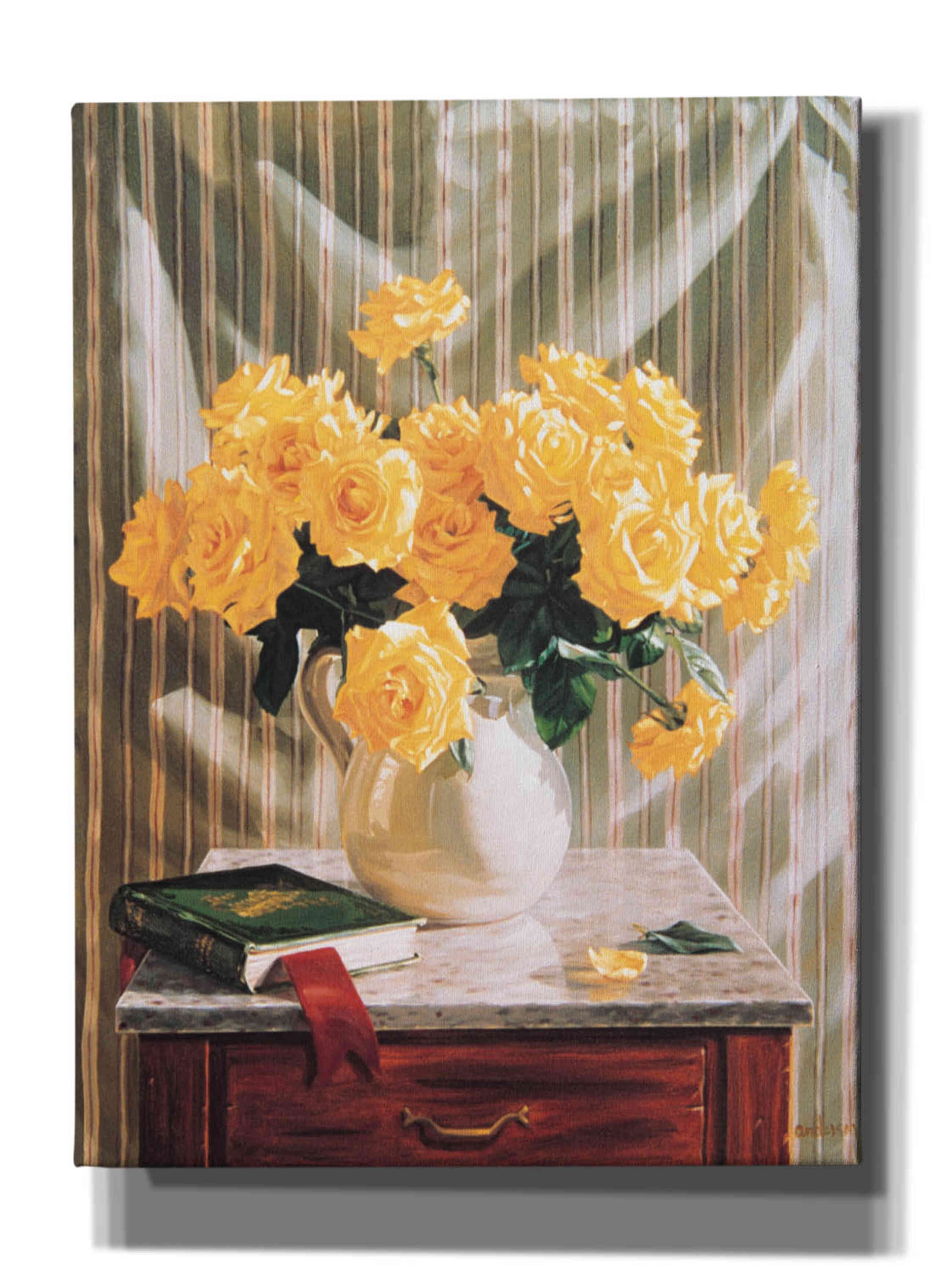 Epic Graffiti 'Yellow Roses' by Robin Anderson, Canvas Wall Art, 40"x54 ...