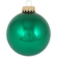 Christmas By Krebs Set Of 8 Seamless Glass Xmas Decorations 67mm Designer Ornaments Emerald