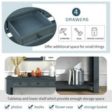 Canddidliike Navy Blue Entryway Table with 4 Drawers and Storage Shelf ...