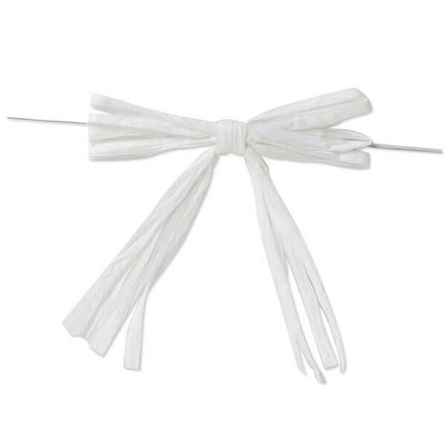 3-3/4" White Pre-Tied Raffia Paper Bows, 18 pack - Walmart.com