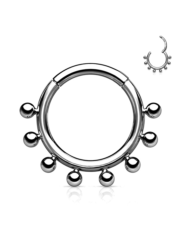Implant Grade Titanium Bali Studded Balls Clicker Hoop Ring - Walmart.com