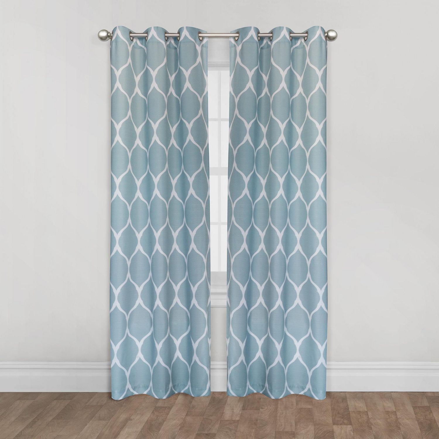 Click here for Mainstays Ogee Print 84 Light Filtering Drapery Gr... prices