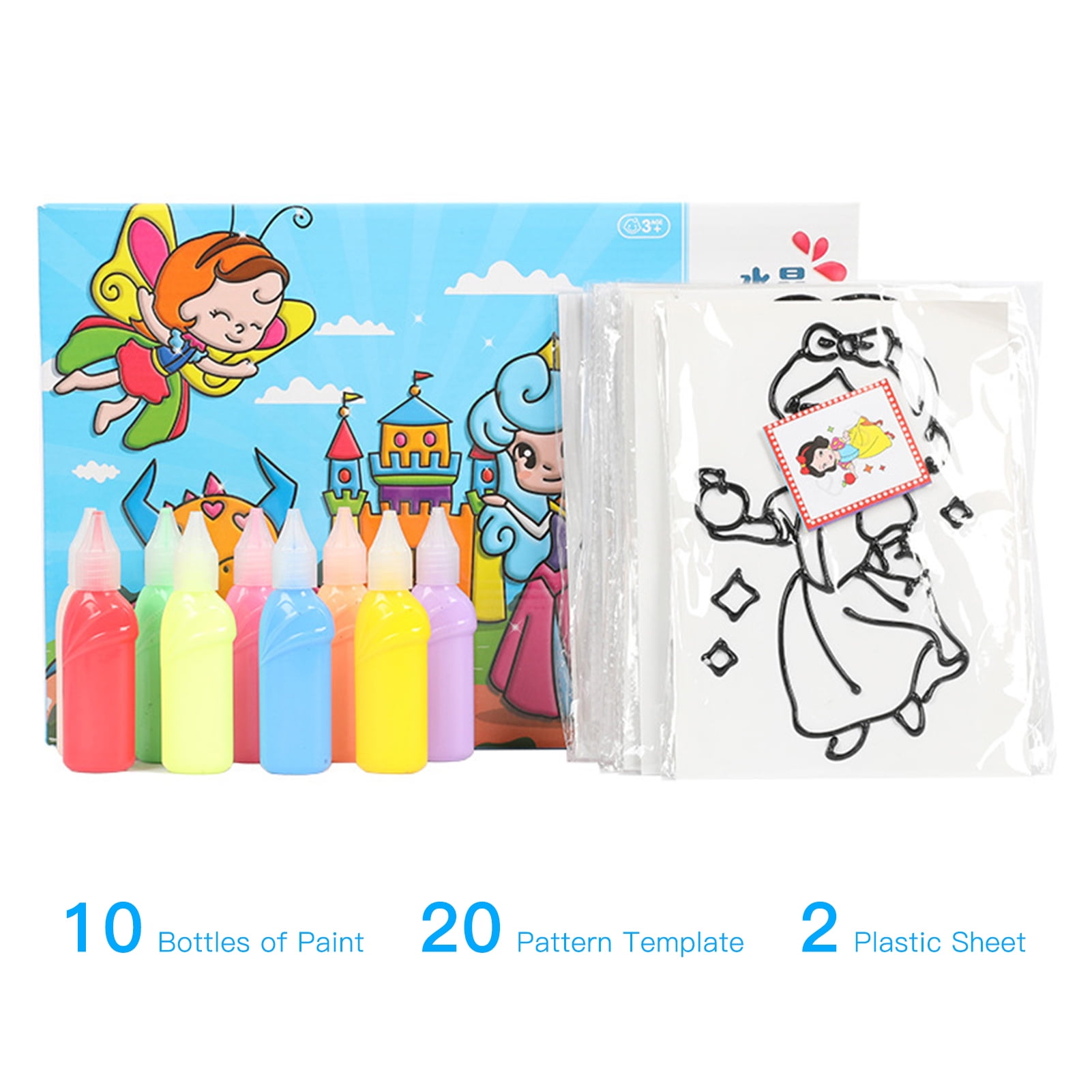 10 colores Tempera pintura juguete DIY dibujo Kits dibujos animados ...