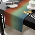 Burnt Orange Teal Ombre Table Runner 70 Inches Long - Modern Abstract ...