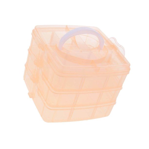 18 Parts Storage Box Adjustable Dividers 3-Tier Storage Case Handbag ...