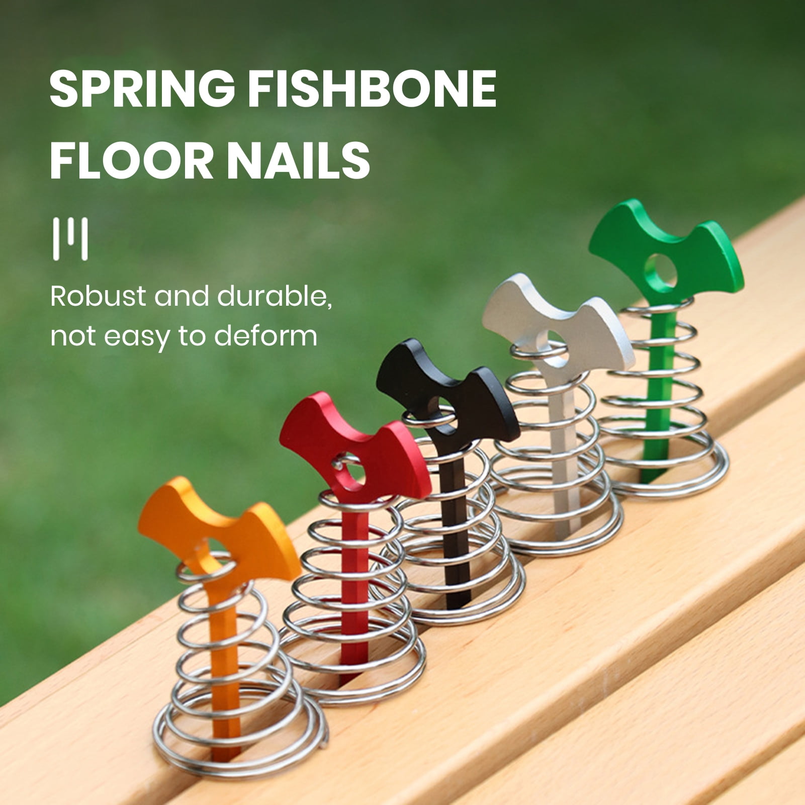 Washranp Deck Pegs with Spring Buckle,Fishbone Tent Rope Tightener ...