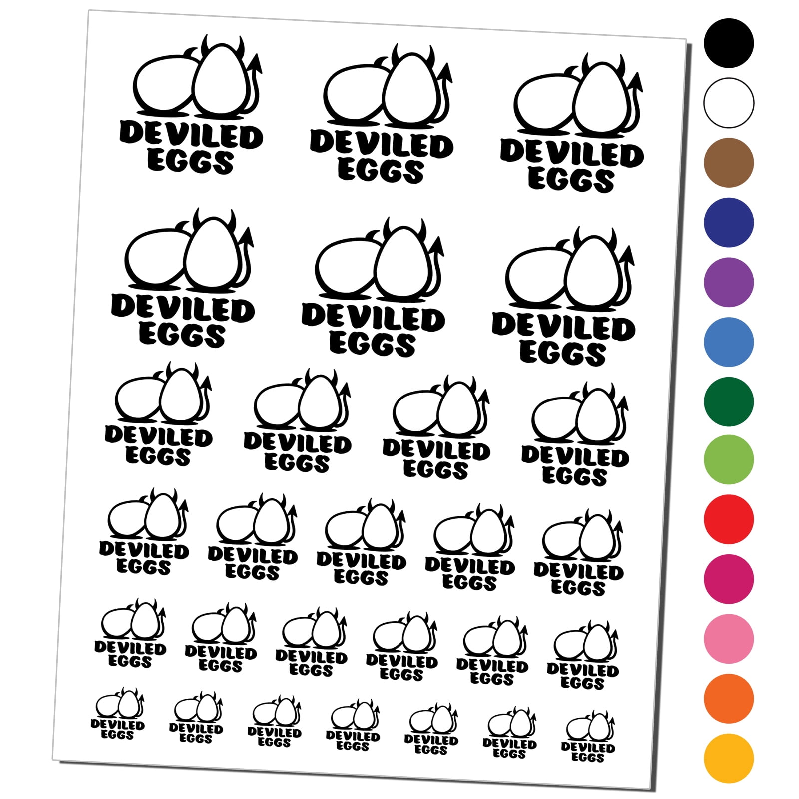 Deviled Eggs Funny Pun Water Resistant Temporary Tattoo Set Fake Body Art Collection - Light ...