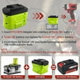 Battery Adapter for Ryobi 18V Convert to for Einhell Ozito Tool 18V ...