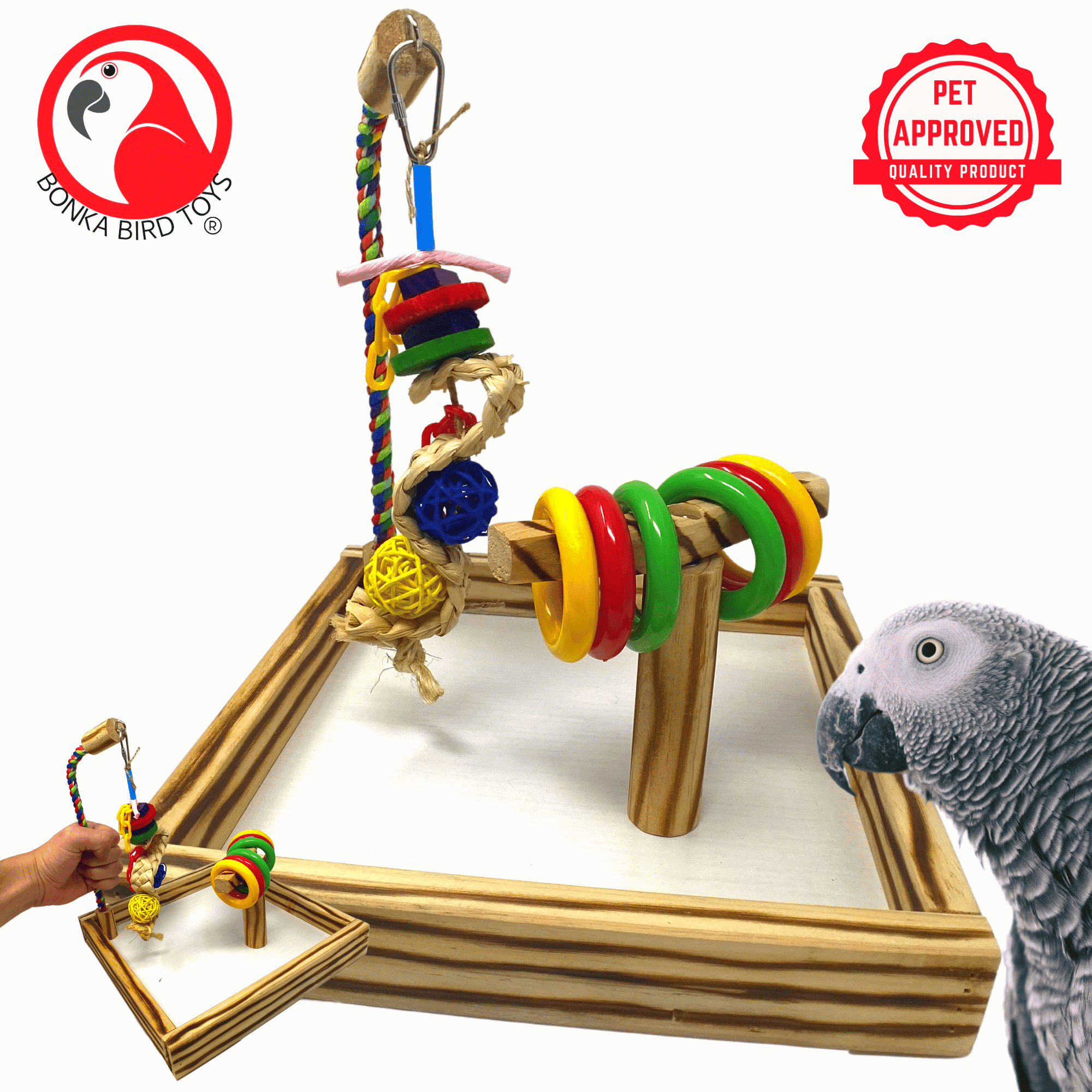 Bonka Bird Toys PP99E Wooden Playstand - Walmart.com