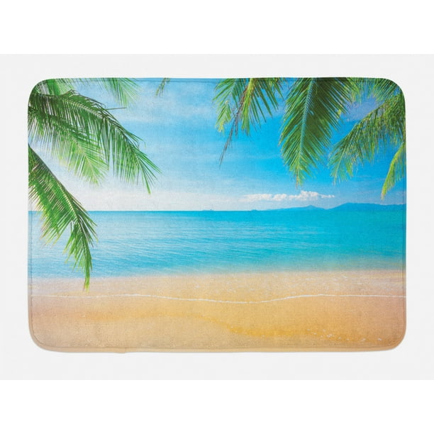 Beach Bath Mat, Exotic Lagoon Sand Ocean Paradise Picture Thailand ...