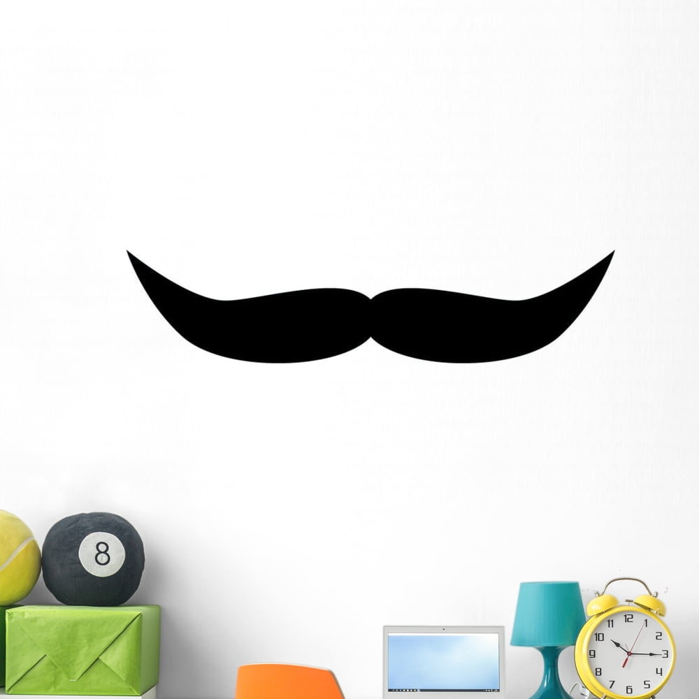 Slight Turn Silly Mustache Wall Decal Sticker by Wallmonkeys Vinyl Peel ...