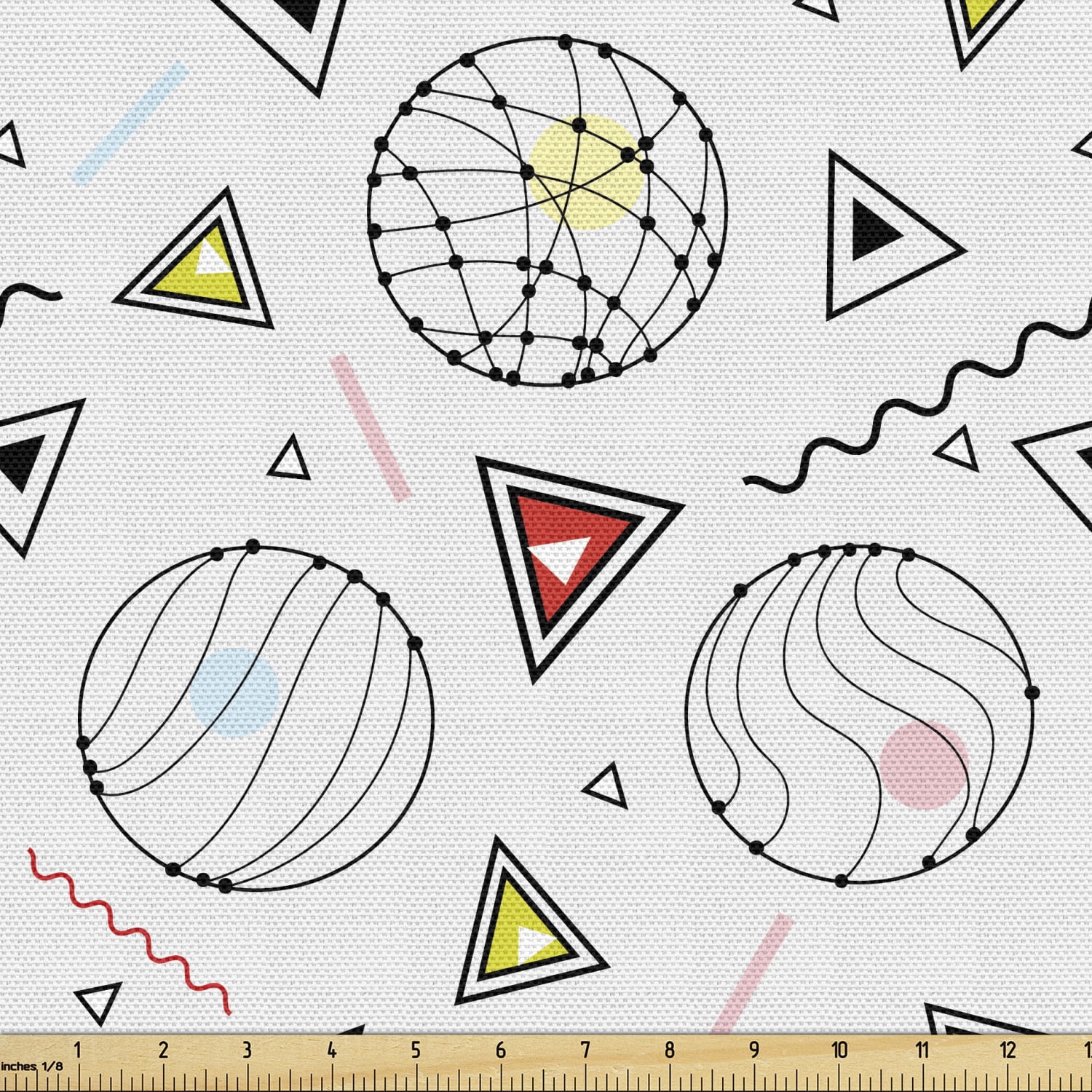 Abstract Sofa Upholstery Fabric by the Yard, Geometric Circles Memphis ...