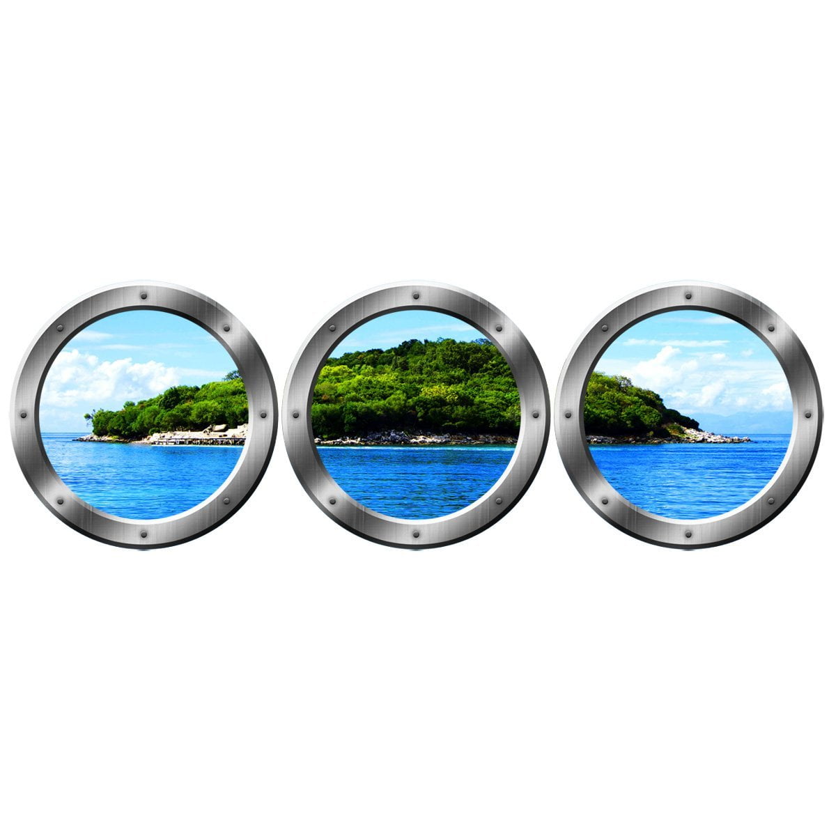 VWAQ Wall Art Portholes - Nature Window Clings, Cruise Ship Decals ...