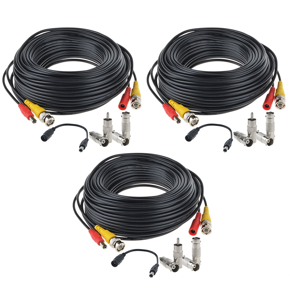 ABLEGRID BNC video power cable security camera wire cord for CCTV DVR ...