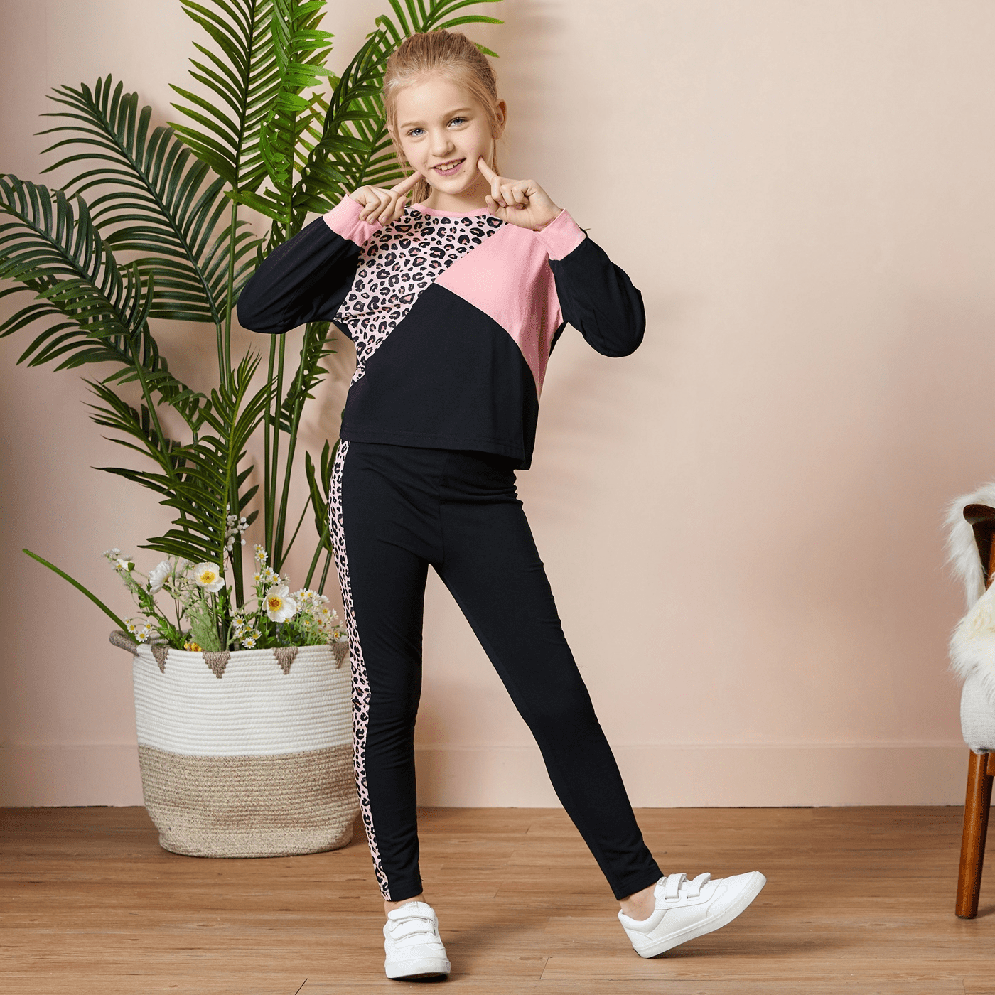 Click here for Patpat Kid Girls Sweatshirt And Jogger Set Leopard... prices