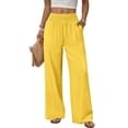 AzureSilk Women's Fashion Wide Leg Pants High Waist Belt Pocket Color ...
