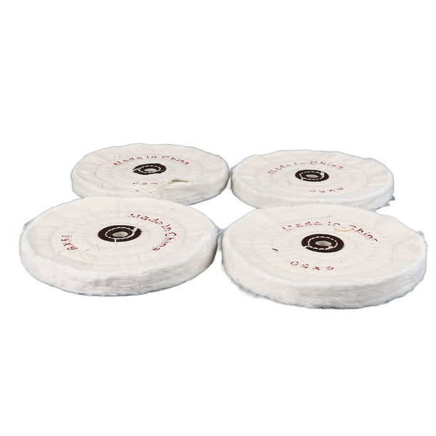Hole 4PCS 6 Inch Buffing Wheels With 1.2cm Arbor Hole White Cloth ...