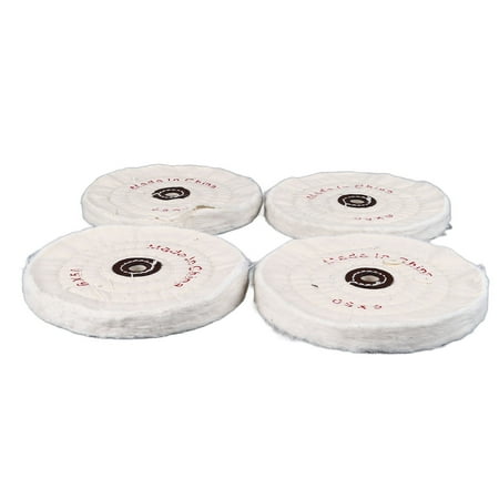 Hole 4PCS 6 Inch Buffing Wheels With 1.2cm Arbor Hole White Cloth ...