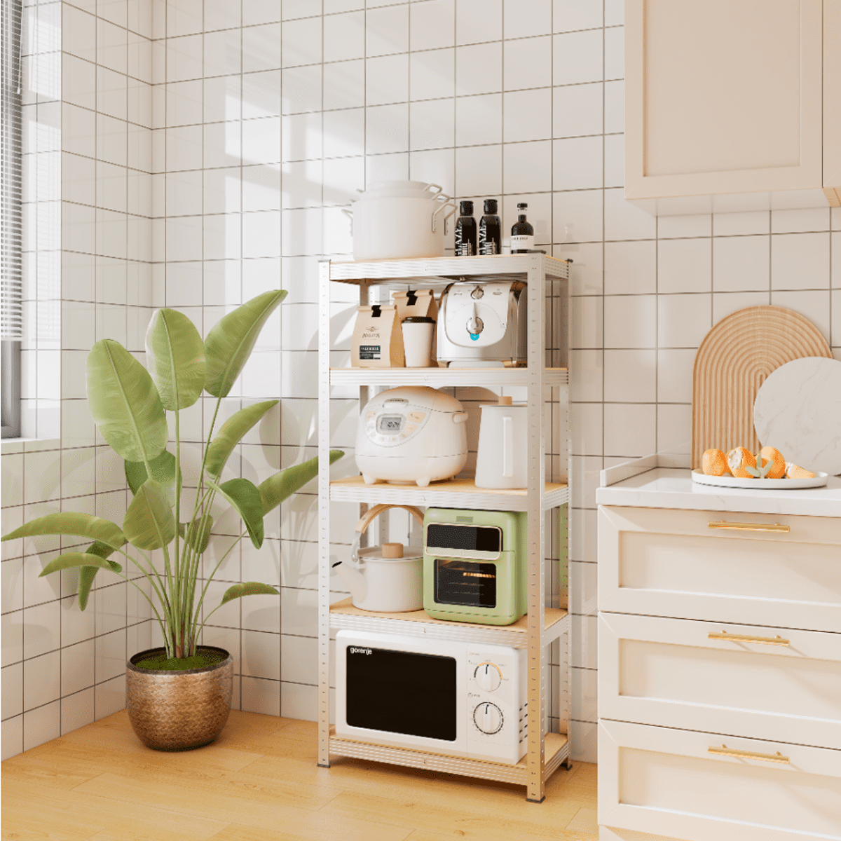 Heavy Duty Storage Shelves Adjustable 5-Tier Garage Storage Shelving ...