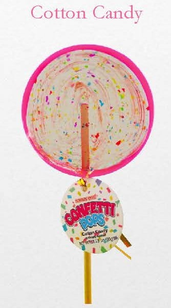 Sumthin 'Sweet Pink Confetti Pops, Cotton Candy Pops, 1.23 Ounce - 12 ...