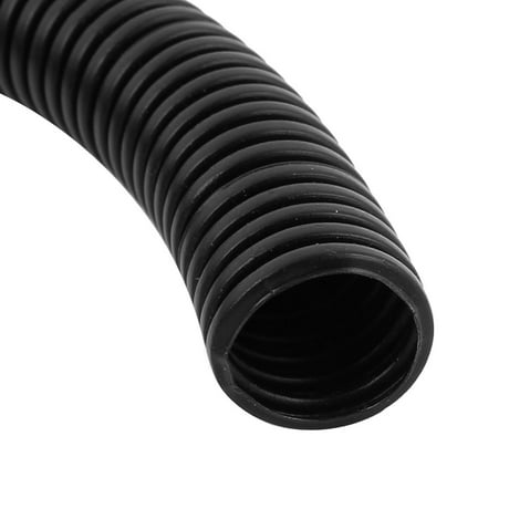 20mm Dia Black Plastic Flexible Corrugated Conduit Tube Tubing 13.5Ft