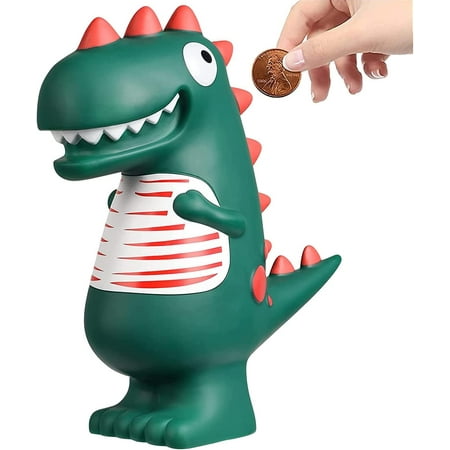 Dinosaur Piggy Bank,Cartoon Green T-Rex Dinosaur Kids Money Bank,Room ...