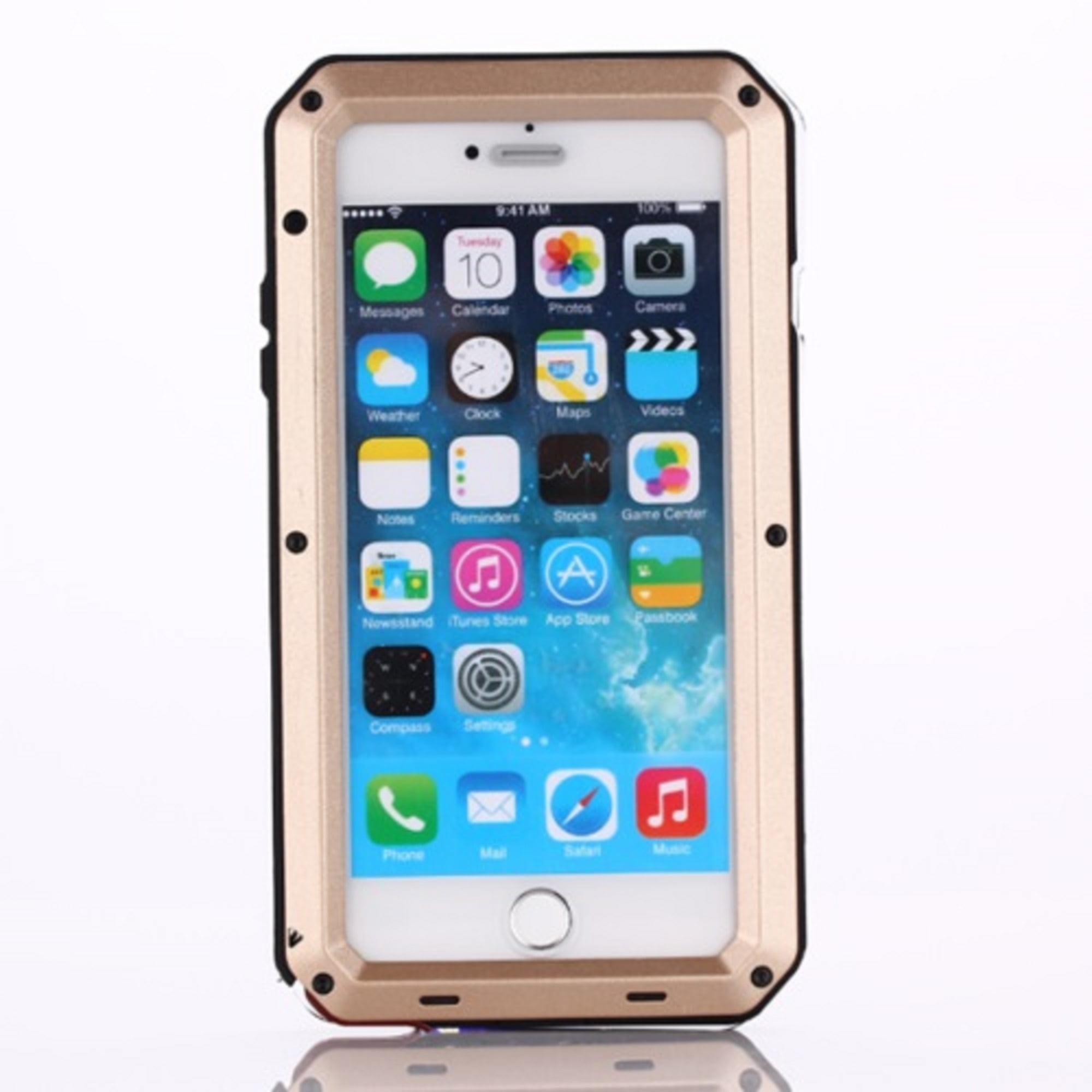 Gorilla Glass Aluminum Metal iPhone 7 Case (Gold) Heavy Duty Military ...