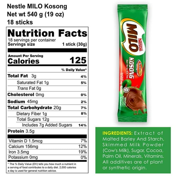 Milo Nutrition Facts Malaysia - Home Alqu