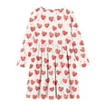 Cowsor Big Girls Long Sleeve Round Neck Dress Valentine Print ...
