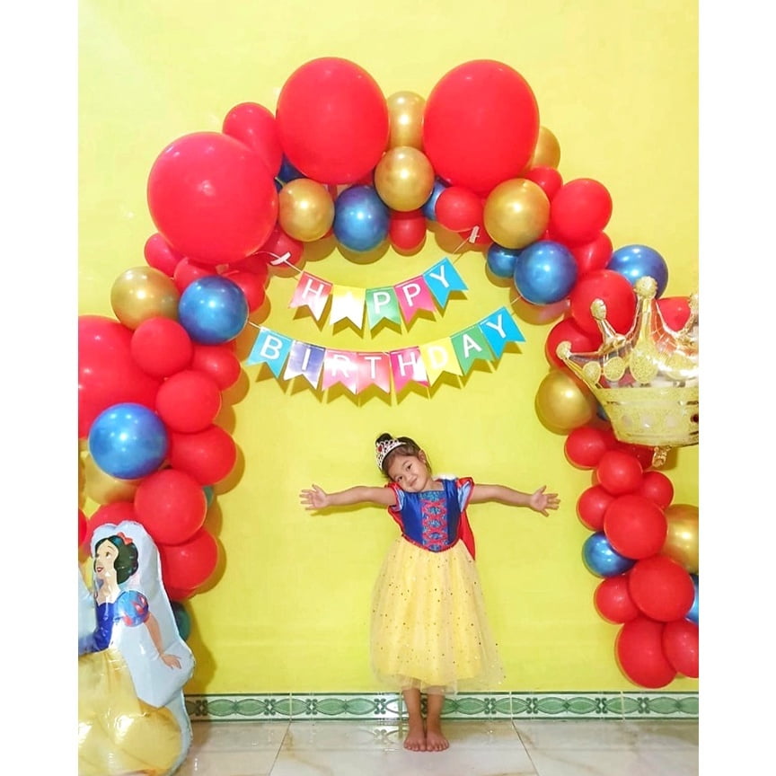AOWEE Snow White Balloon Princess Party Decoration, 100pcs Red Blue ...