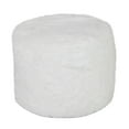 LR Home Fluffy Faux Fur White Polyester Indoor Pouf 18" x 14" - Walmart.com