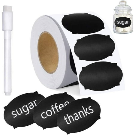 Chalkboard Labels, Reusable Waterproof Blackboard Stickers with 1 ...