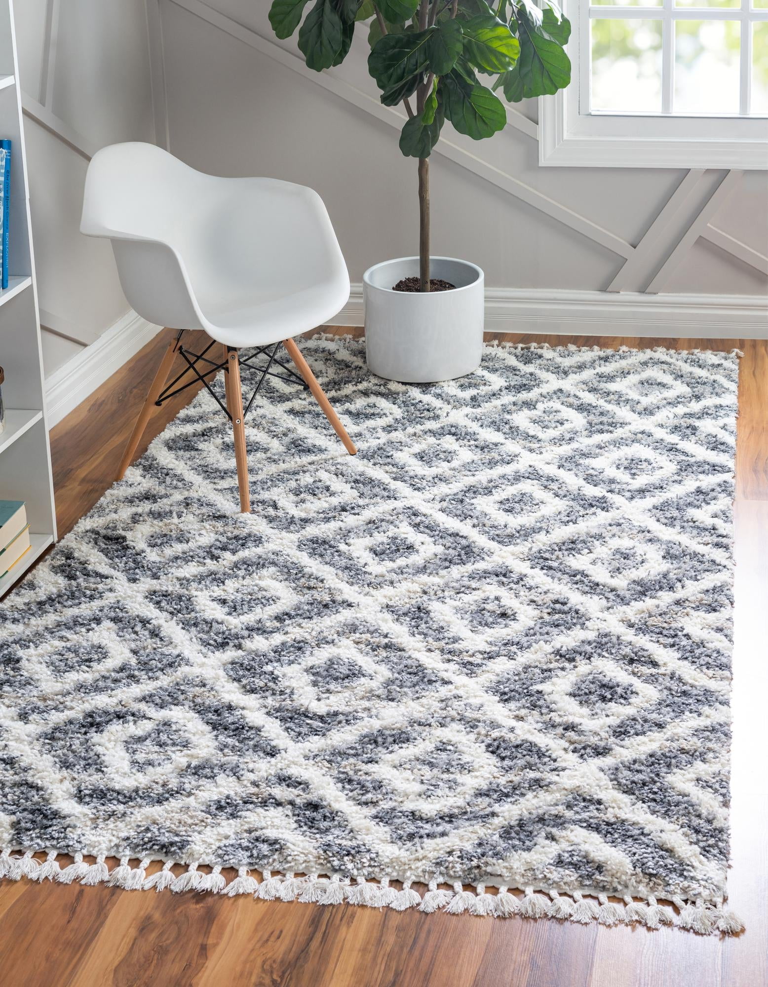 Rugs.com Athena Shag Collection Rug – 9' x 12' 2 Gray Shag Rug Perfect ...