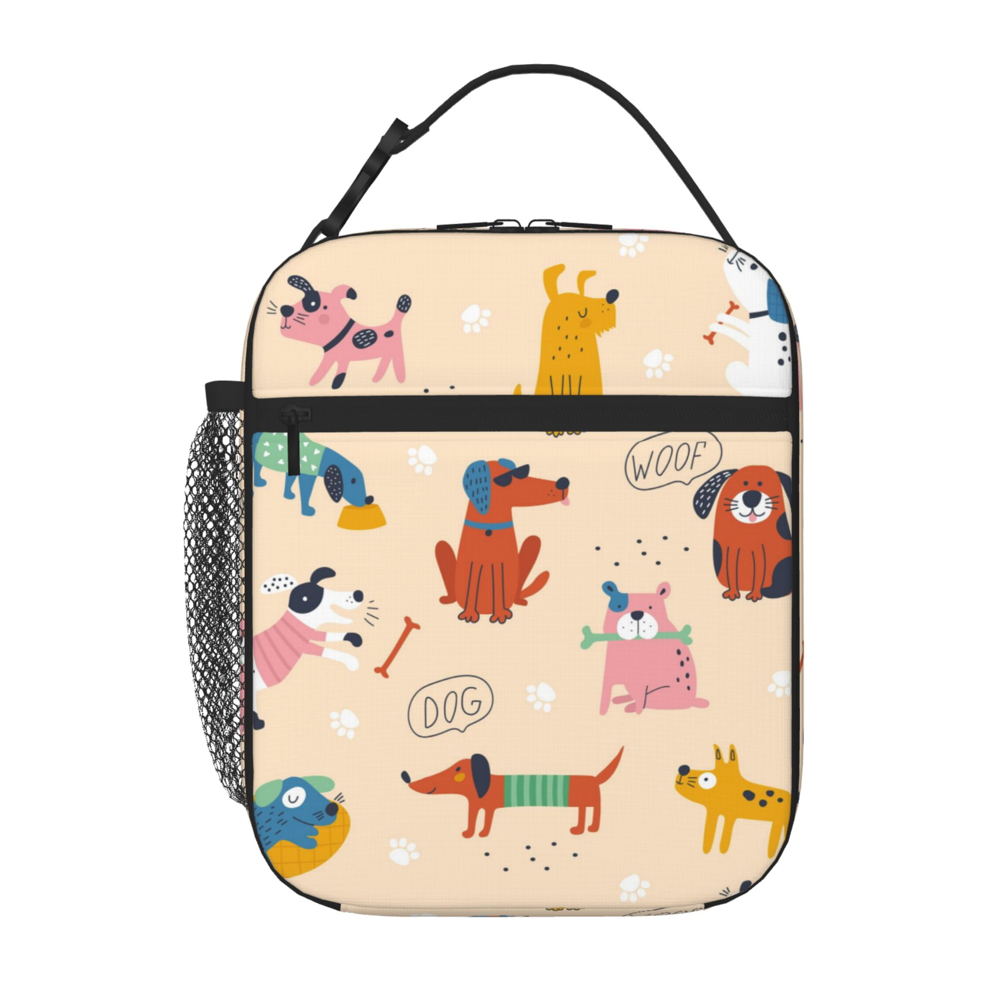 TEQUAN Portable Lunch Bag, Cute Dogs Funny Puppy Pattern Reusable ...