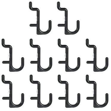 Black Pegboard 50-Piece J-Hook Kit, Plastic Locking Hooks for Garage ...